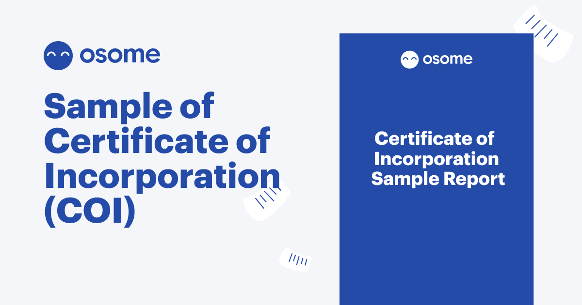 Certificate of Incorporation (COI) Sample – Osome Guides